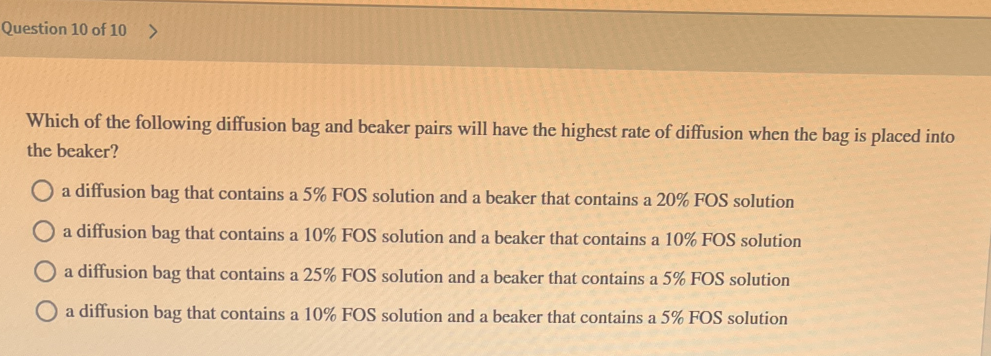 Solved Question 10 ﻿of 10Which of the following diffusion | Chegg.com