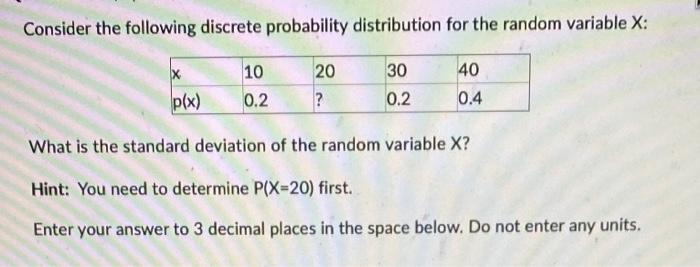 Solved Consider the following discrete probability | Chegg.com