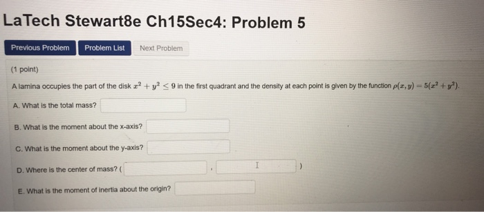 Solved La Tech Stewart8e Ch15Sec4: Problem 5 Previous | Chegg.com
