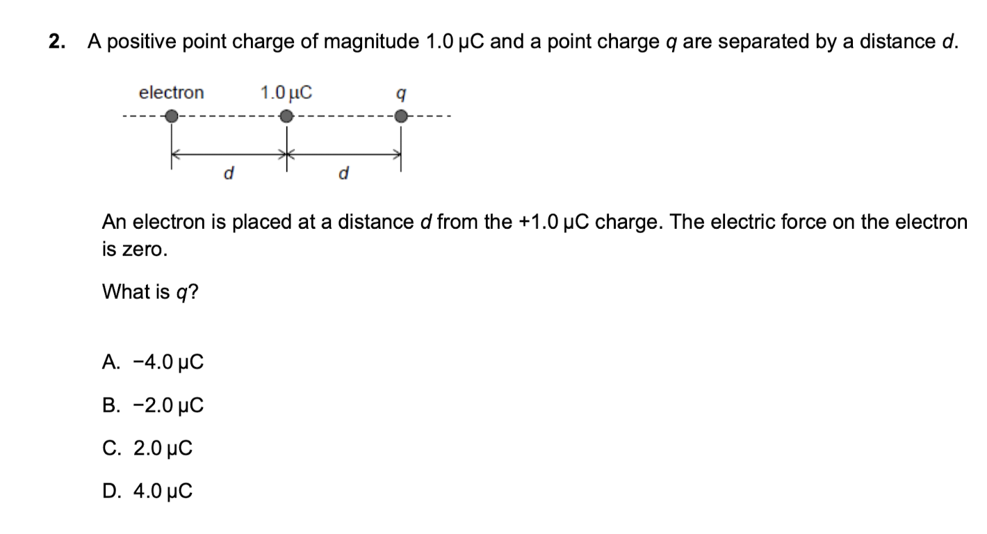Solved A positive point charge of magnitude 1.0μC ﻿and a | Chegg.com