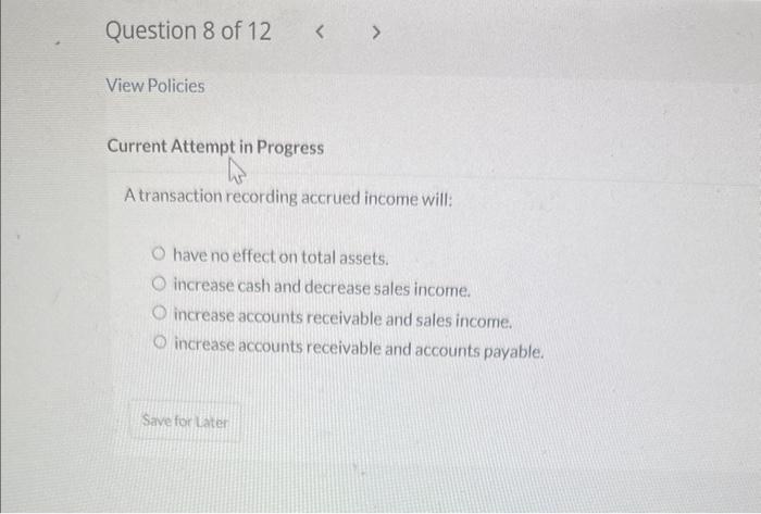Solved have no effect on total assets. increase cash and | Chegg.com