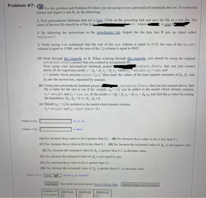 please help me with solving problem 7 i have included | Chegg.com