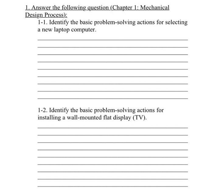 Solved 1. Answer the following question (Chapter 1: | Chegg.com