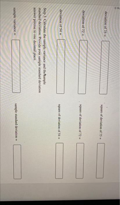 Solved Calculate the sample standard deviation for this data | Chegg.com