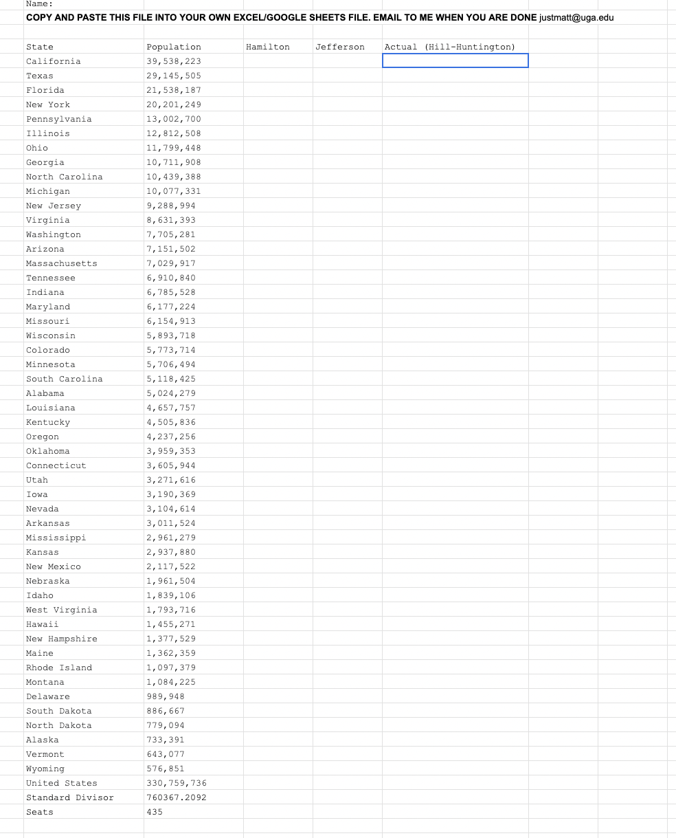 COPY AND PASTE THIS FILE INTO YOUR OWN EXCEL/GOOGLE | Chegg.com