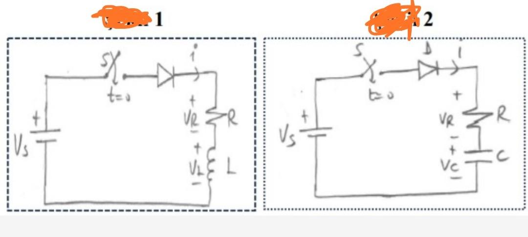 Solved Figure 1 (RL with Diode) and Figure 2 (RC with Diode) | Chegg.com