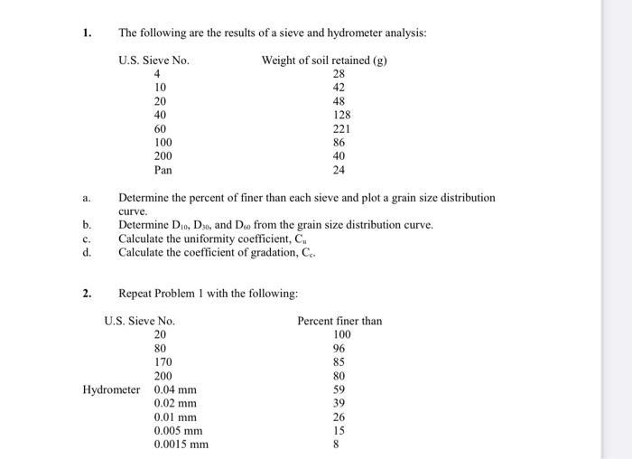 Solved 2. Repeat Problem 1 with the following:1. The | Chegg.com