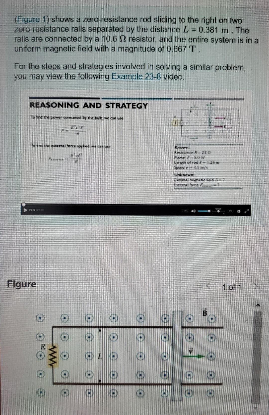 Solved (Figure 1) shows a zero-resistance rod sliding to the | Chegg.com
