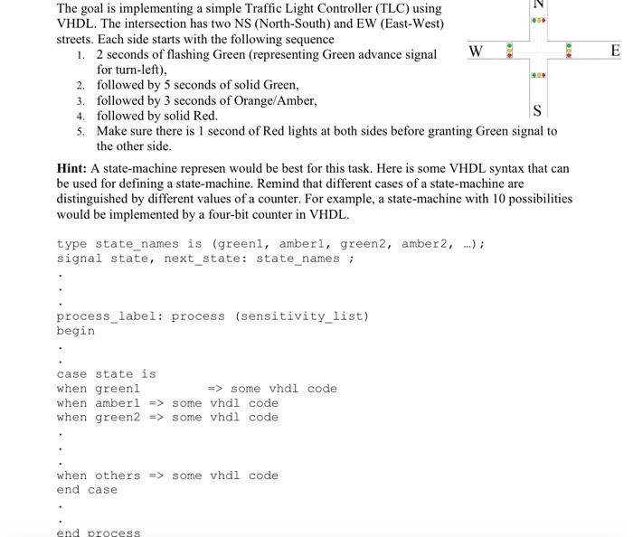 Solved The goal is implementing a simple Traffic Light | Chegg.com