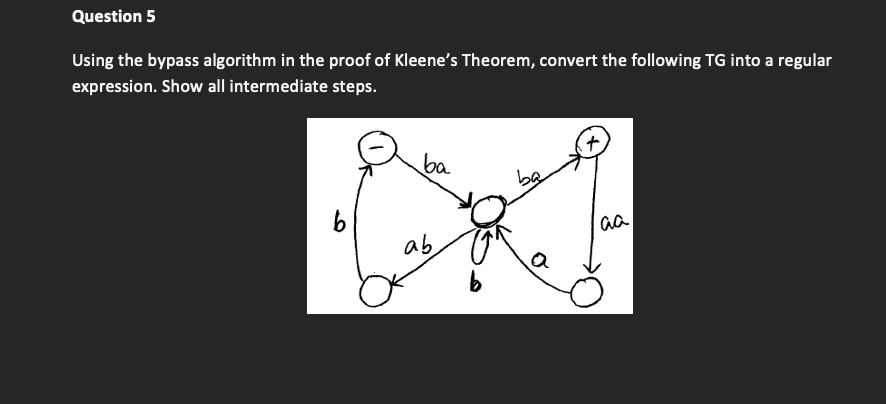 Solved Question 5using The Bypass Algorithm In The Proof Of 4956