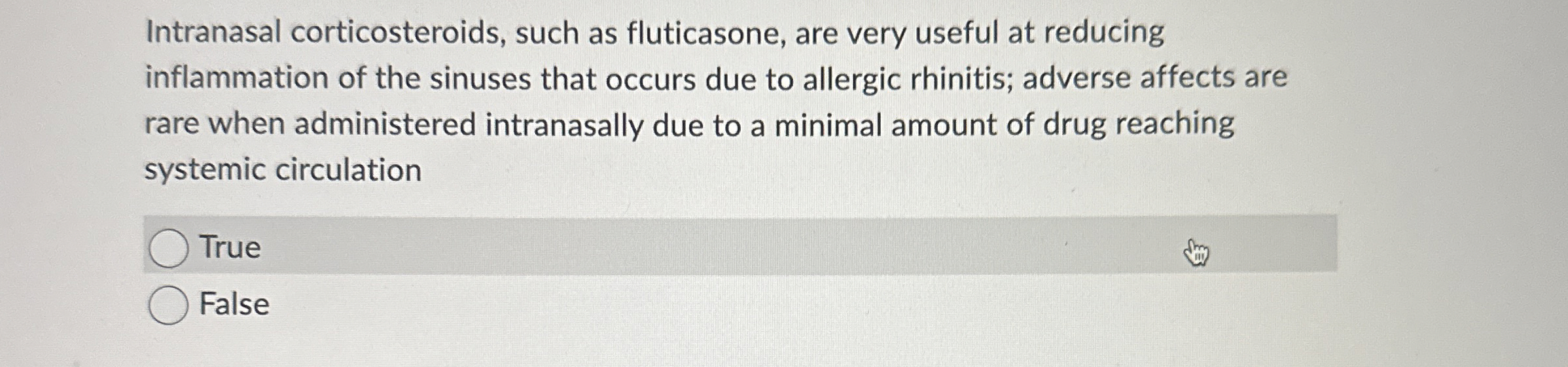 Solved Intranasal corticosteroids, such as fluticasone, are | Chegg.com