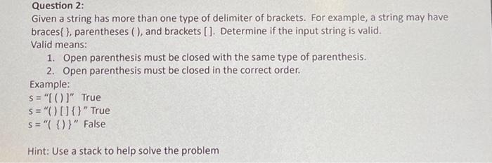 Solved Given a string has more than one type of delimiter of | Chegg.com
