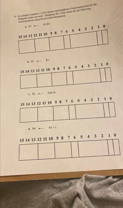 Solved 9) la simple computer, a 16-bit binary representation | Chegg.com