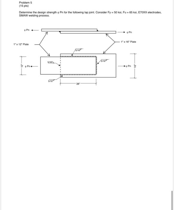 Solved Problem 5 (15 pts) Determine the design strength Pn | Chegg.com Solved Problem 5 (15 pts) Determine the design strength Pn | Chegg.com