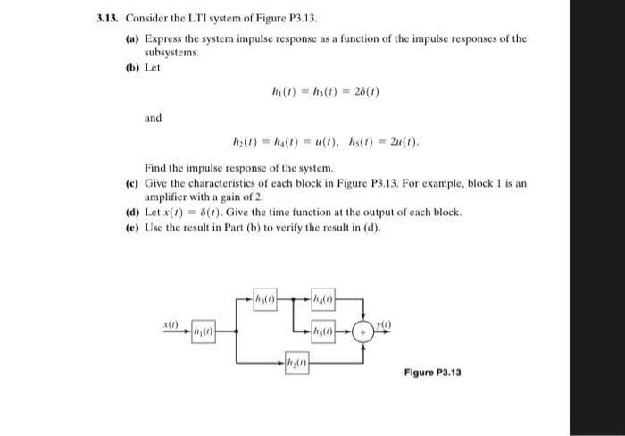 Solved 3.13. Consider the LTI system of Figure P3.13. (a) | Chegg.com