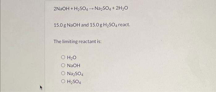 Solved Which substance is the limiting reactant? none H2 | Chegg.com