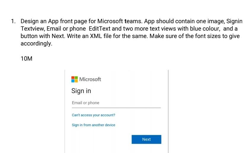 Solved Design an App front page for Microsoft teams. App | Chegg.com