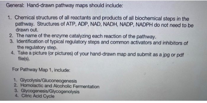 Solved General: Hand-drawn pathway maps should include: 1. | Chegg.com