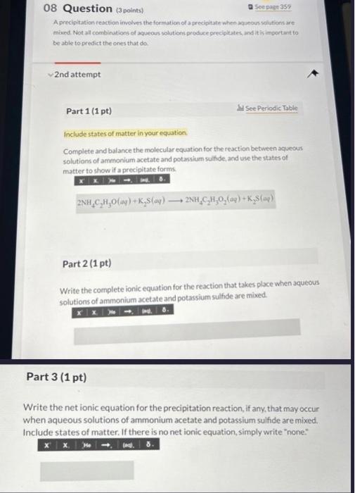 Solved 08 Question ( 3 points) Seepage 35? A precipitation | Chegg.com