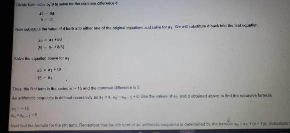 Common Difference Example