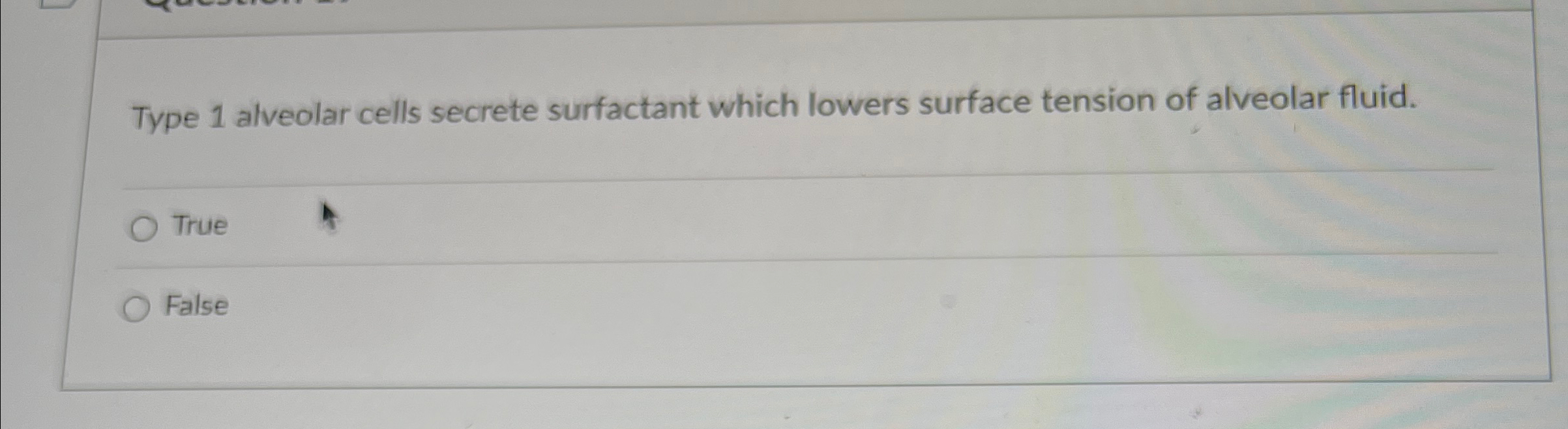 Solved Type 1 ﻿alveolar cells secrete surfactant which | Chegg.com