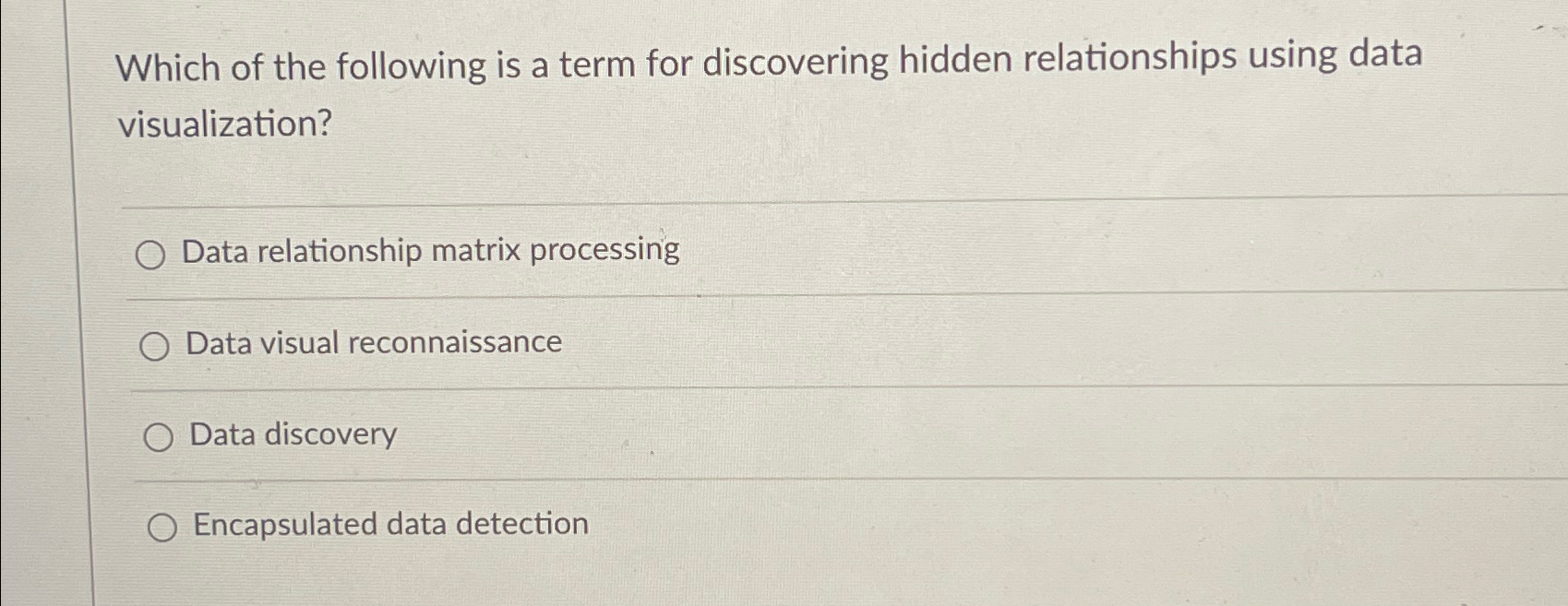 Solved Which of the following is a term for discovering | Chegg.com