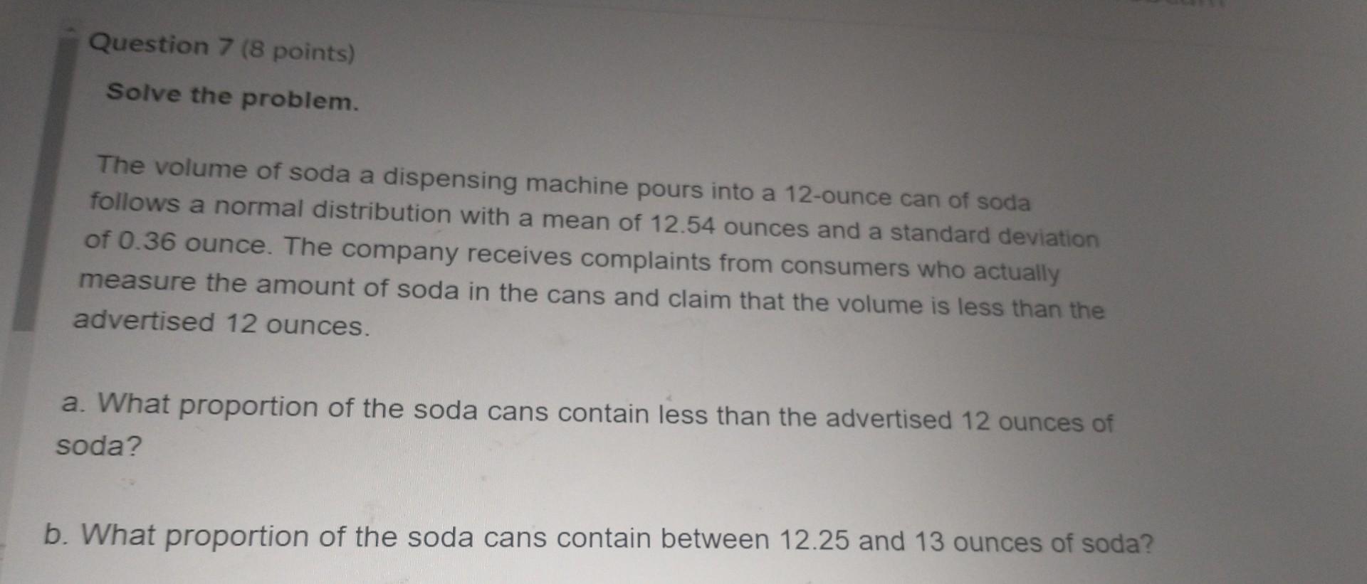 Solved Question 7 (8 points) Solve the problem. The volume | Chegg.com