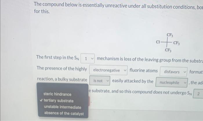 Solved The compound below is essentially unreactive under | Chegg.com