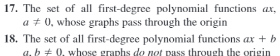 Solved The set of all first-degree polynomial functions | Chegg.com