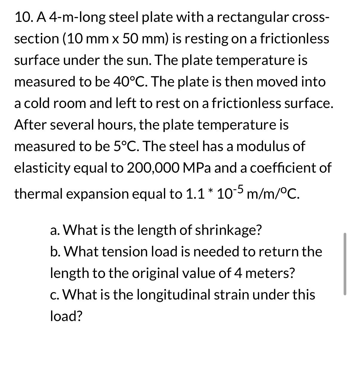 Solved A 4-m-long steel plate with a rectangular | Chegg.com