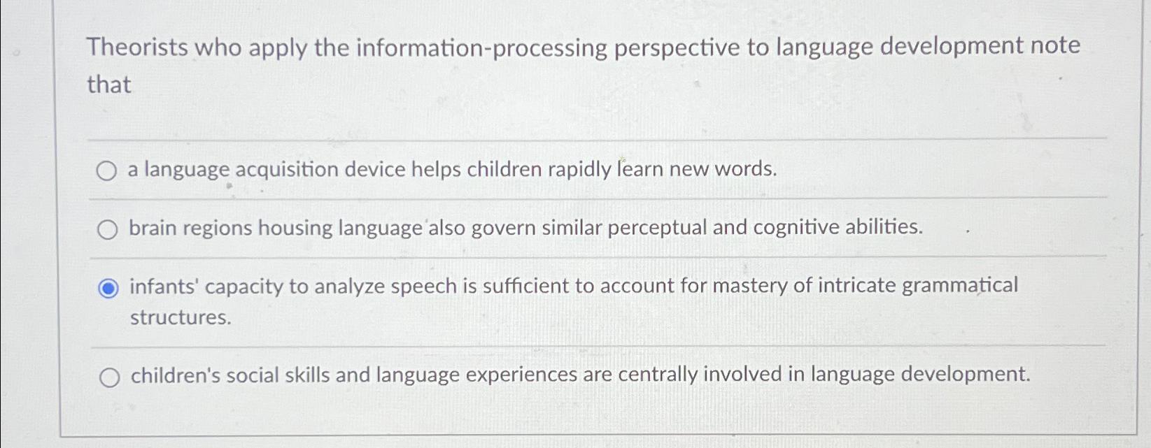 Solved Theorists who apply the information-processing | Chegg.com