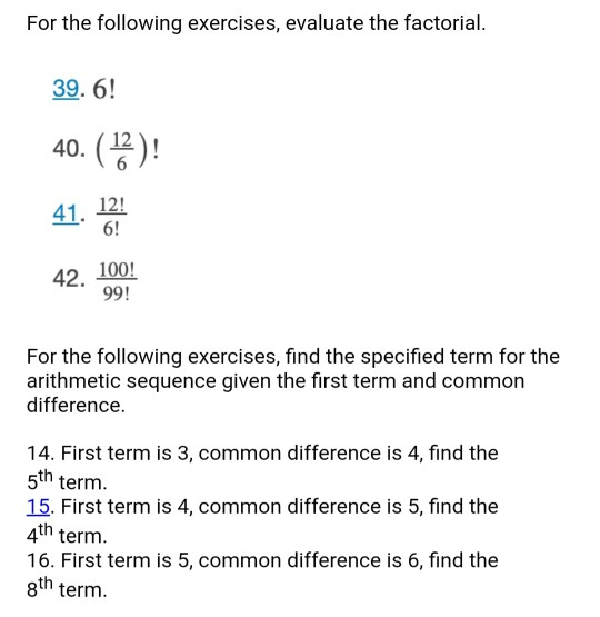 Solved For the following exercises, evaluate the factorial. | Chegg.com