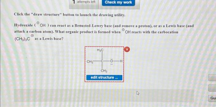 Solved 1 attempts left Click the "draw structure" button to | Chegg.com