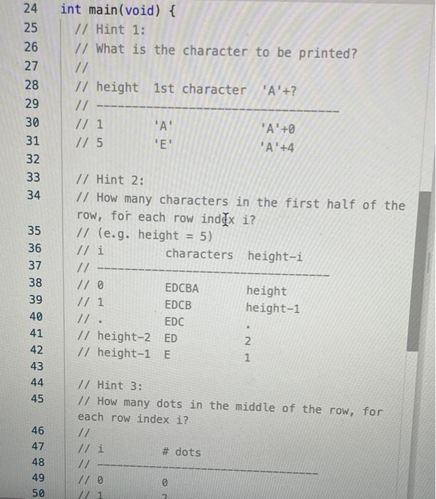 Solved Let's write a program to draw a letter bridge. Ask | Chegg.com