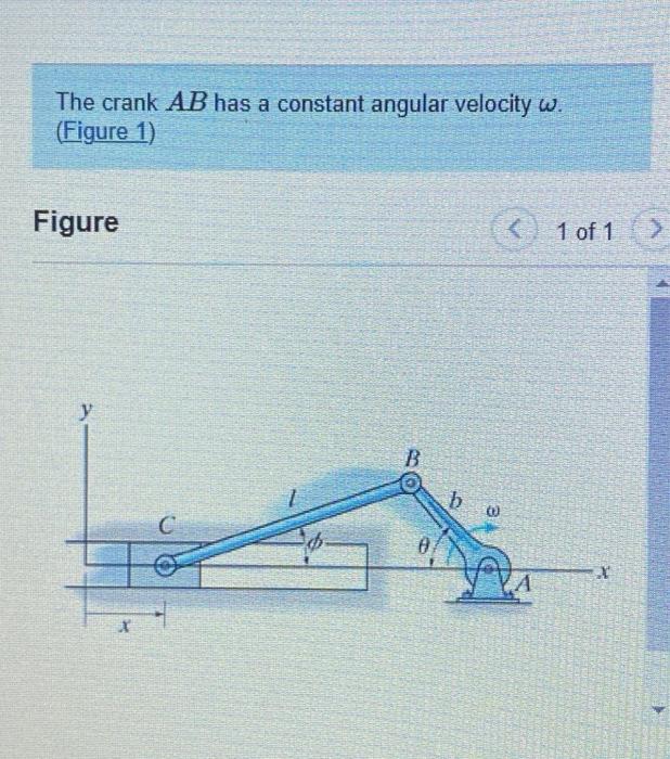 Solved The crank AB has a constant angular velocity ω. | Chegg.com