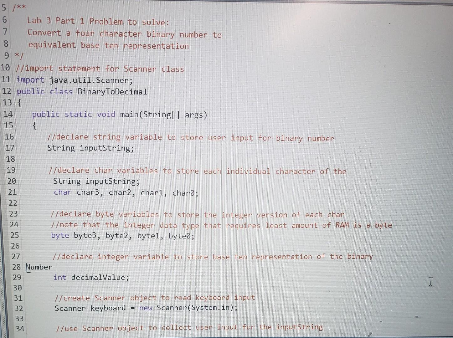 Solved Lab 3 Part 1 Problem to solve: Convert a four | Chegg.com
