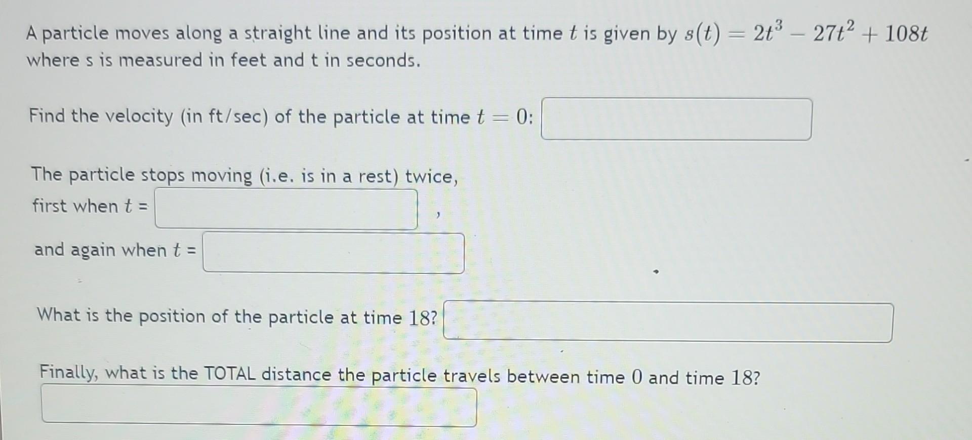 Solved A particle moves along a straight line and its | Chegg.com