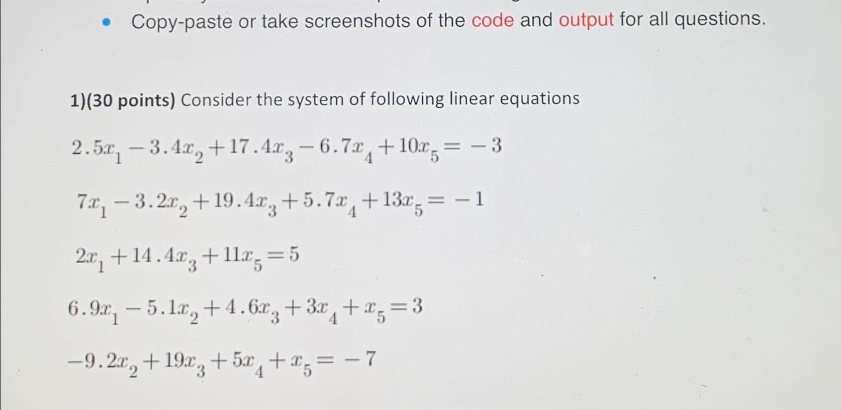 Solved Copy-paste or take screenshots of the code and output | Chegg.com
