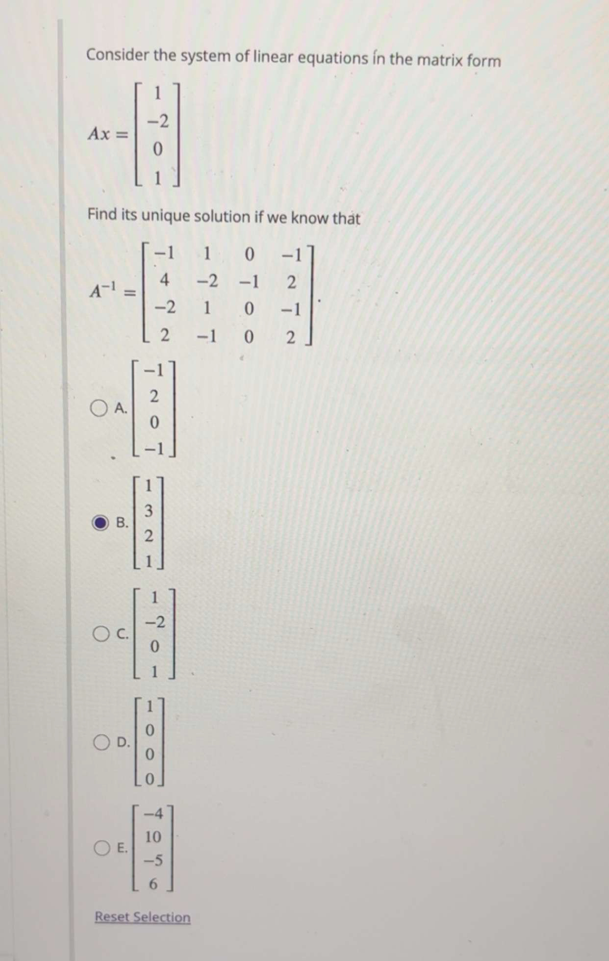 Solved Consider the system of linear equations in the matrix | Chegg.com