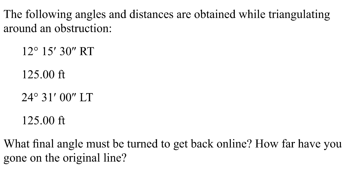Solved The following angles and distances are obtained while | Chegg.com
