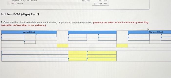 Solved Problem 8-3A (Algo) Flexible overhead budget; | Chegg.com