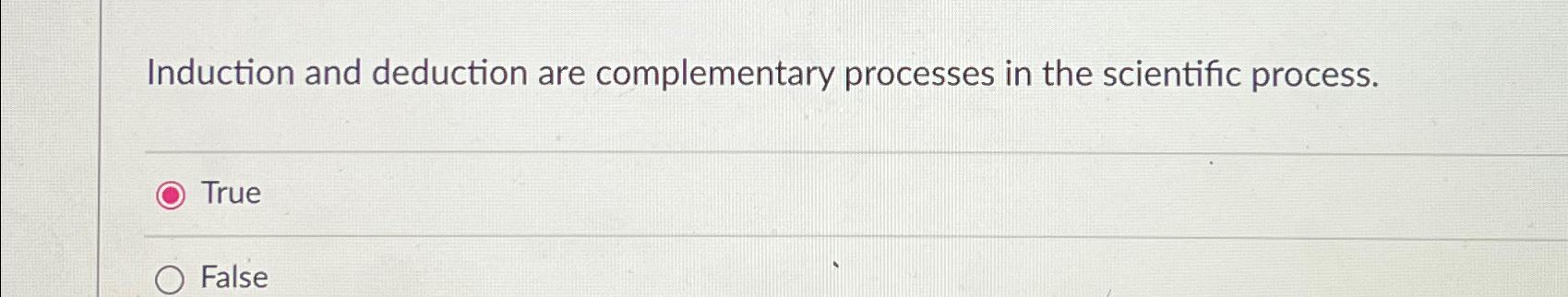 Solved Induction and deduction are complementary processes | Chegg.com