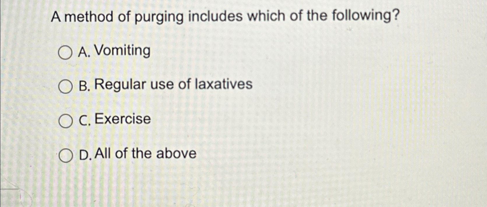 Solved A method of purging includes which of the | Chegg.com
