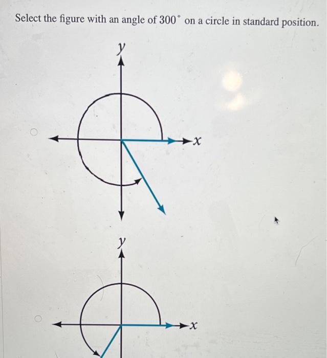Solved Select the figure with an angle of 300 on a circle in | Chegg.com