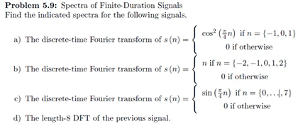 Solved Spectra of Finite-Duration Signals Find the | Chegg.com