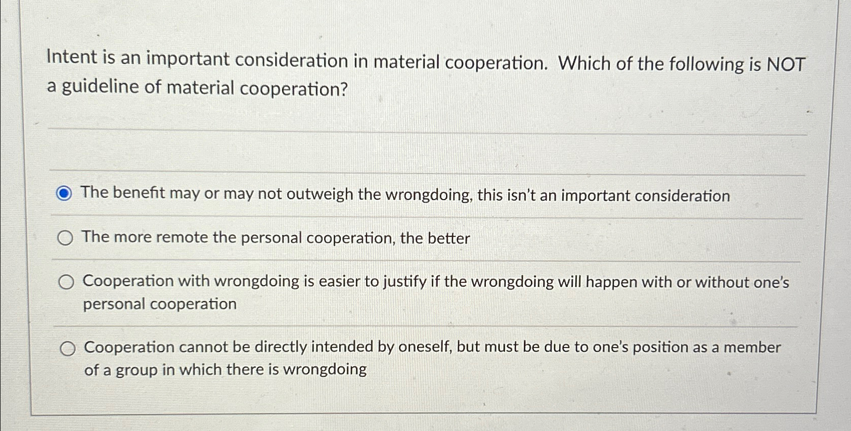 Solved Intent is an important consideration in material | Chegg.com
