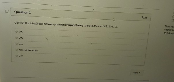 Solved Question 1 3 Pts Convert The Following 8 Bit 6351