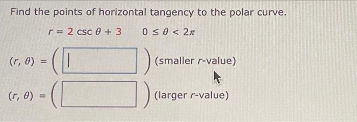 Solved Find the points of horizontal tangency to the polar | Chegg.com