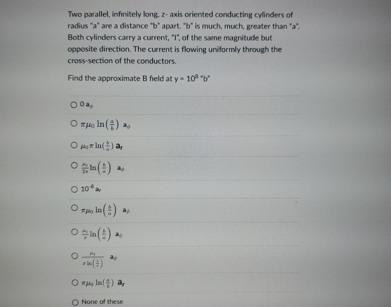 Solved Two parallel, infinitely long, z-axis oriented | Chegg.com