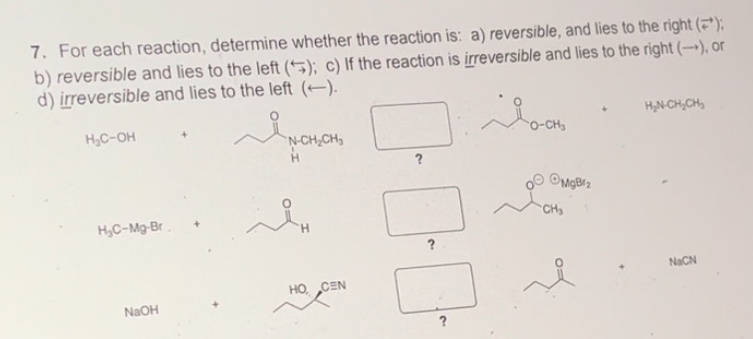 Solved For each reaction, determine whether the reaction is | Chegg.com